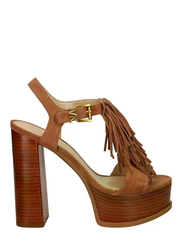 Michael Kors Indra Tassel Platform Sandals - Brown