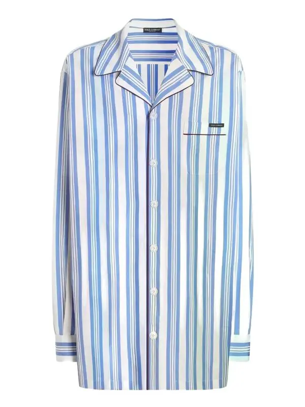 Dolce & Gabbana Striped Poplin Vanity Shirt - Blue