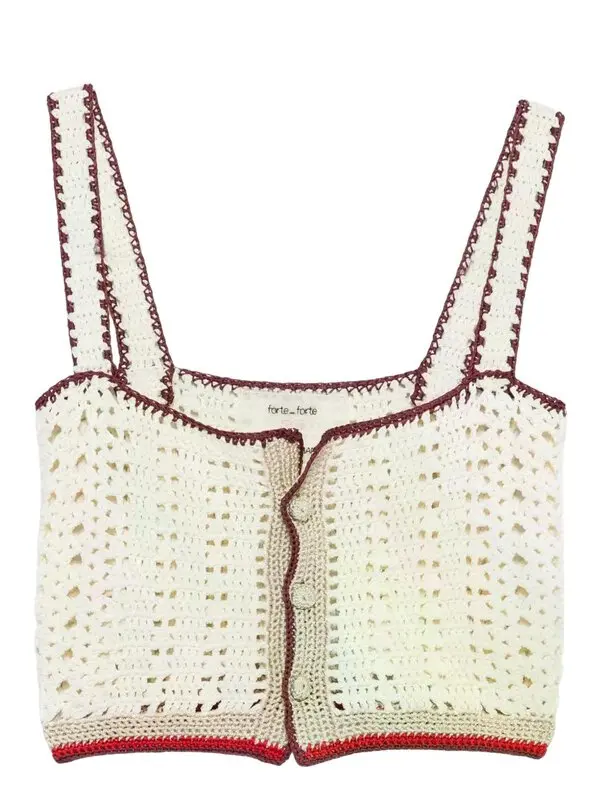FORTE_FORTE Crochet Button Top - Neutrals