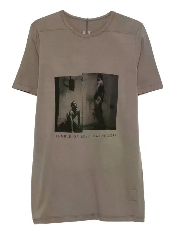 Rick Owens Level T Graphic-print Ribbon-detail T-shirt - Brown