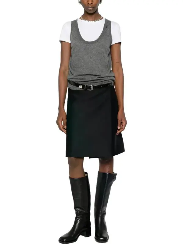 Prada Scoop Neck Knit Top - Grey