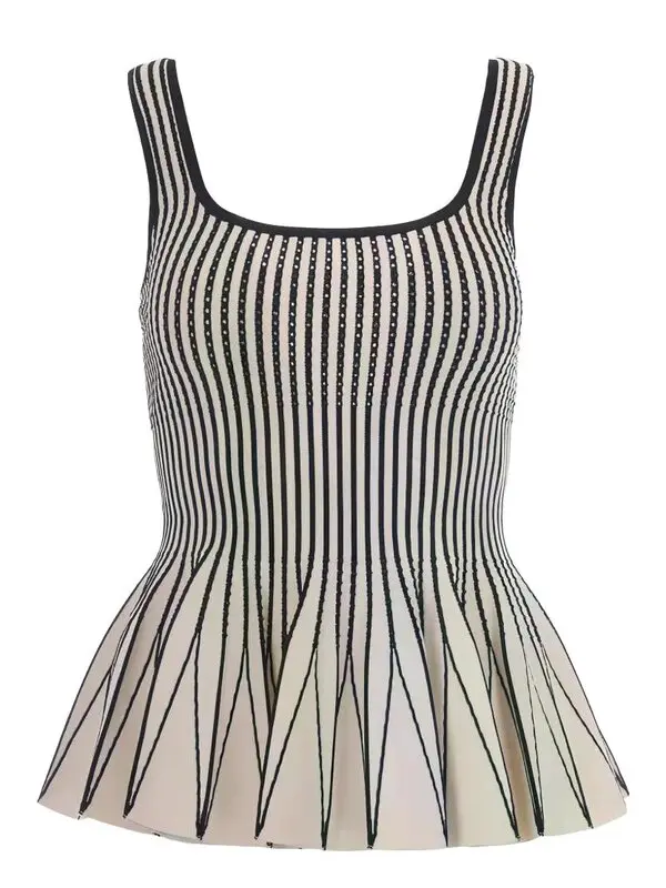 Elisabetta Franchi Two-colour Top In Knit Fabric - Neutrals