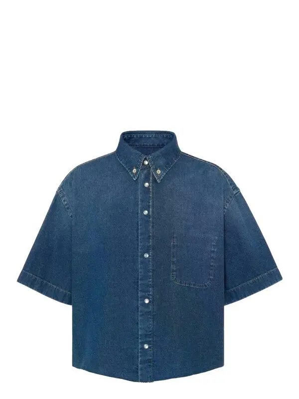 MAISON MARGIELA Short Sleeve Buttoned Shirt - Blue