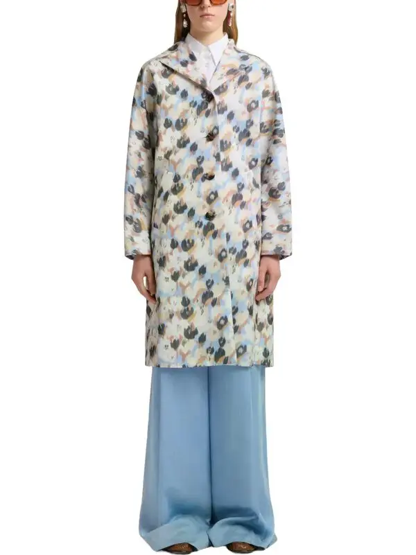 Marni Printed Button Parka Coat - Neutrals