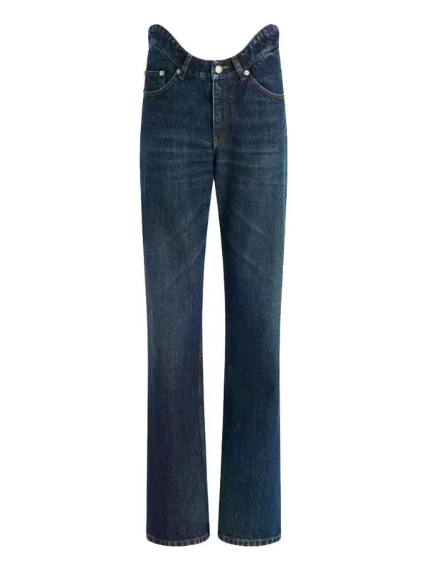 JEAN PAUL GAULTIER The Curved Rounded-waist Jeans - Blue