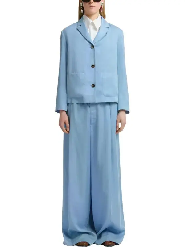 Marni Patch-pocket Single-breasted Jacket - Blue