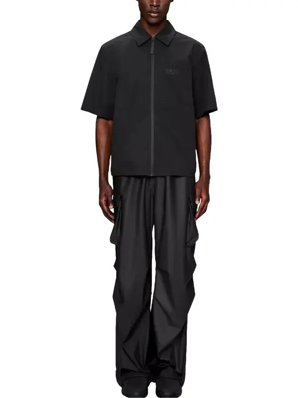 Rains Zip-up Short-sleeve Shirt - Black