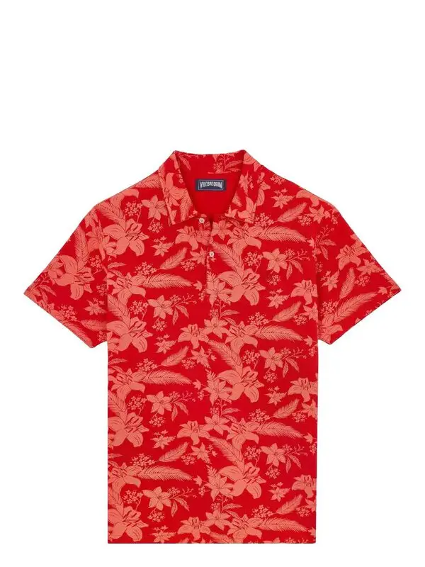 Vilebrequin Flower-print Polo Shirt - Red