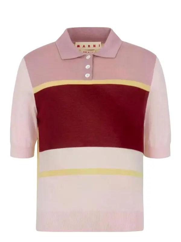 Marni Colour-block Striped Wool Shirt - Pink