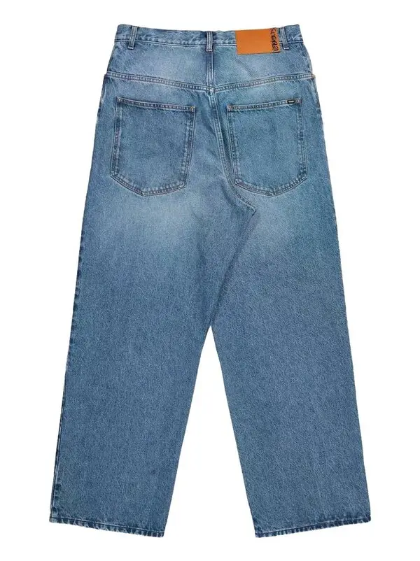 Vetements Text-print Straight Leg Jeans - Blue