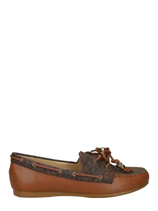 Michael Kors Fallon Monogram Tie Loafers - Brown