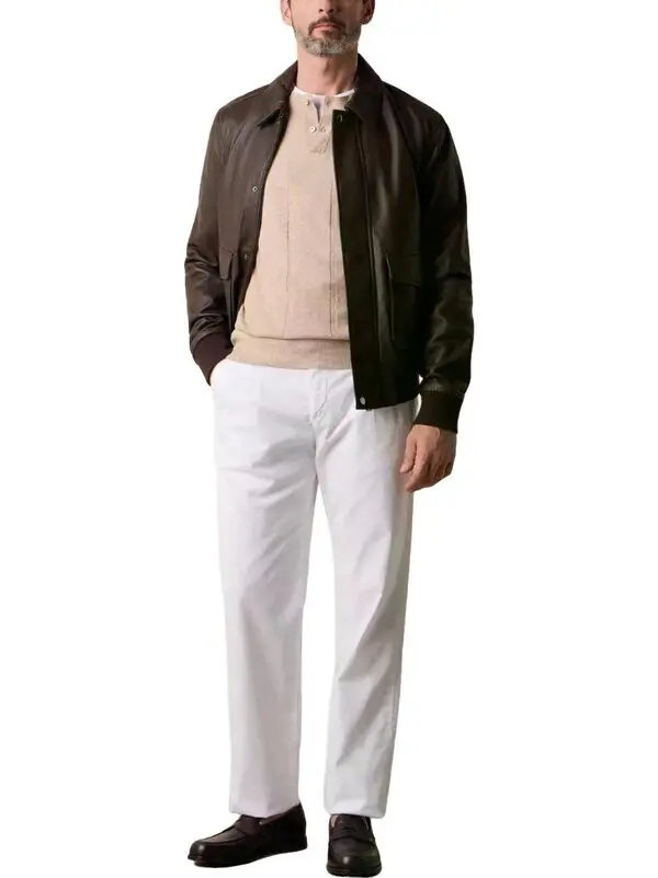 Brooks Brothers Ribbed T-shirt - Neutrals
