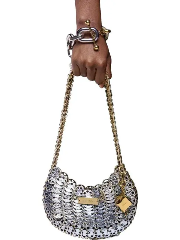 Rabanne Chainmail-effect Disc Shoulder Bag - Silver