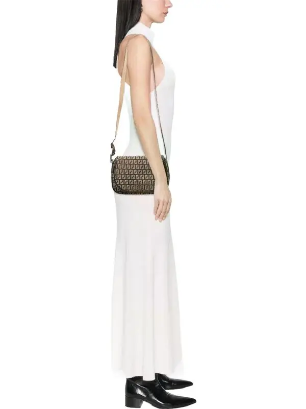 Fendi Zucchino Canvas Crossbody Bag - Brown