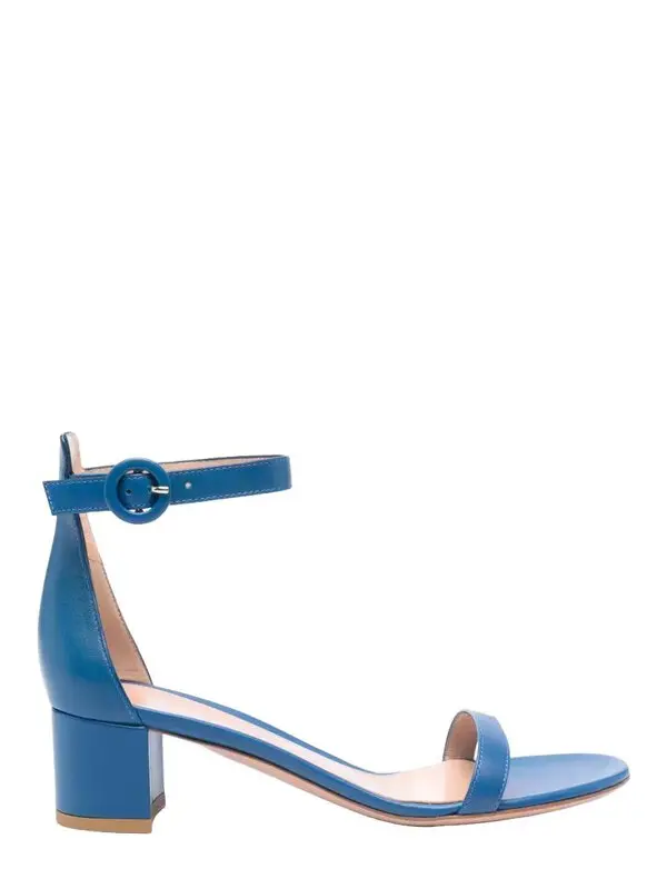 GIANVITO ROSSI Buckle-strap Block Heel Sandals - Blue