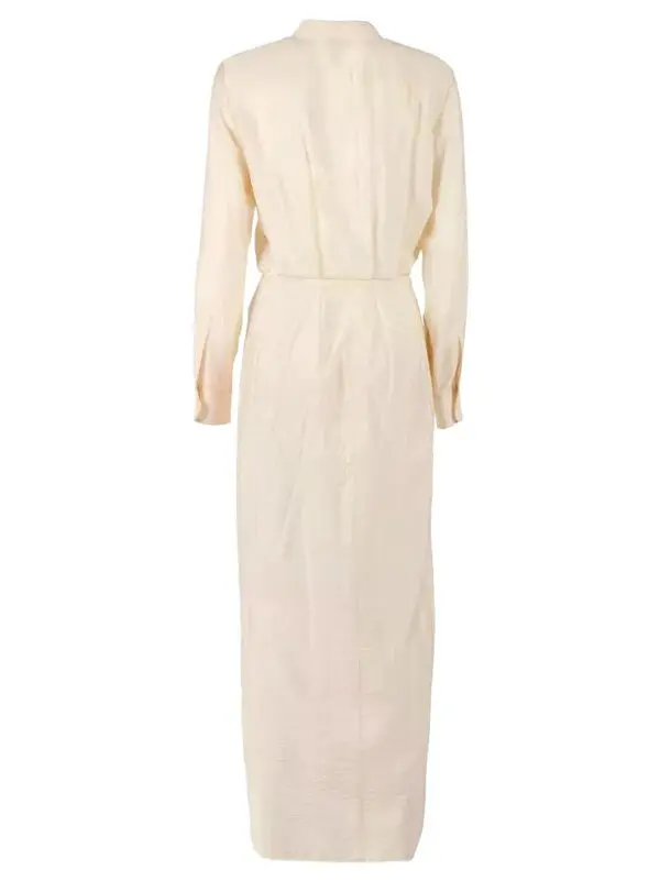 Emporio Armani Tie-front Midi Shirt Dress - Neutrals