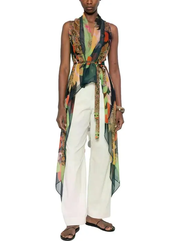 Etro Paisley Print Sleeveless Coat - Blue