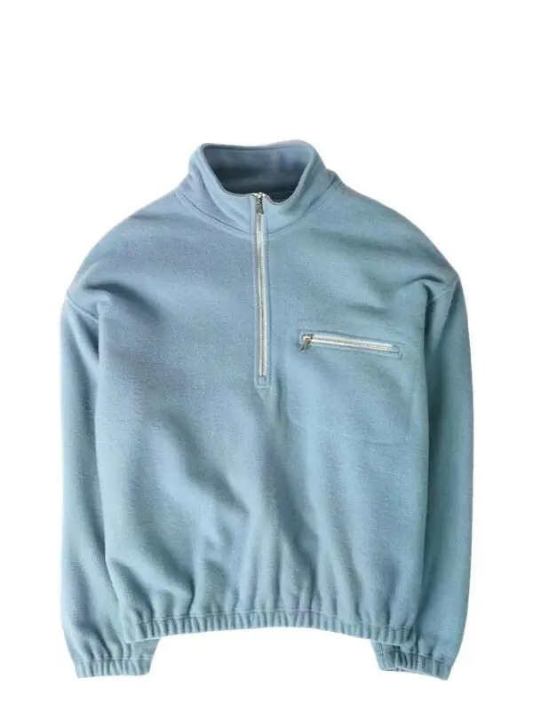 RIER Zip-up Polo Top - Blue