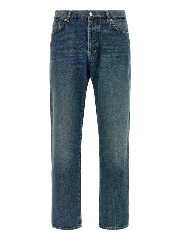 DEPARTMENT 5 Stone-washed Straight Leg Jeans With Contrast Stitching - Blue
