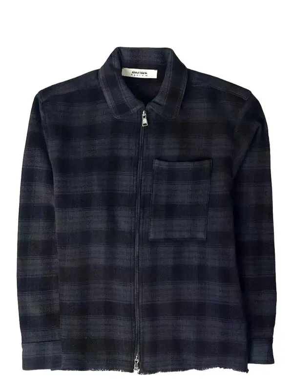 ABOUT:BLANK Plaid-pattern Zipped Shirt - Black