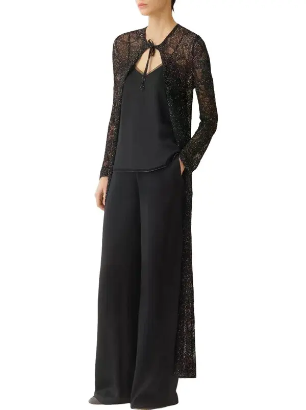 Fabiana Filippi V-neck Trim Top - Black