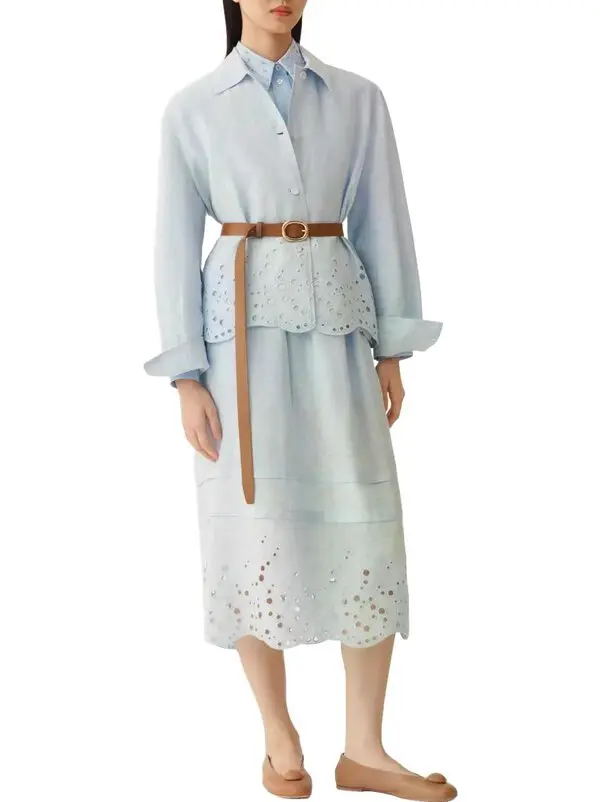 Fabiana Filippi Scalloped Embroidered Shirt - Blue