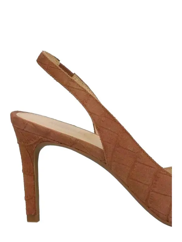 Michael Kors Alina Flex Slingback Heeled Leather Pumps - Brown