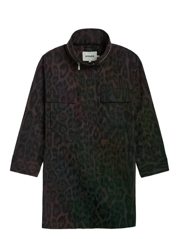 Apparis Bea Leopard Print Raincoat - Brown