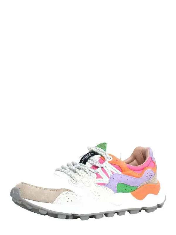 FLOWER MOUNTAIN Nubuck Leather Lace Up Sneakers - Neutrals