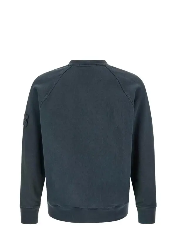 Stone Island Ghost Patch Detail Cotton Sweatshirt - Blue