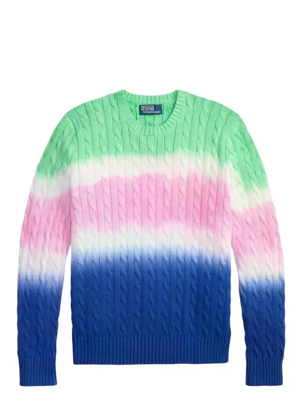 Polo Ralph Lauren Tie-dye Cable Knit Sweater - Blue