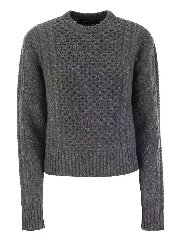 Fabiana Filippi Crew Neck Fisherman Knit Sweater - Grey