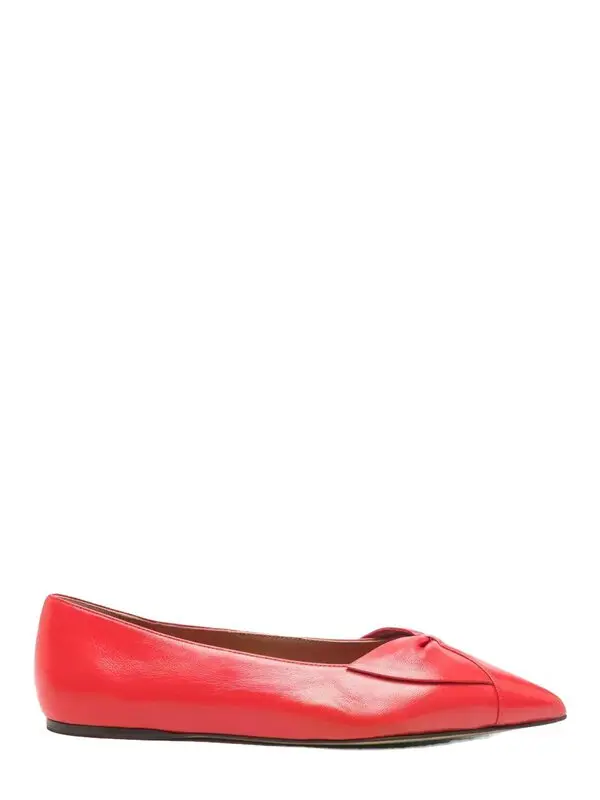 FERRAGAMO Bow Detail Ballet Flats - Red