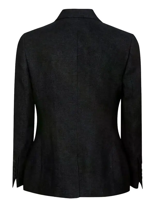 SAULINA Double-breasted Flap-pocket Blazer - Blue