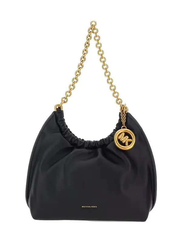 Michael Kors Medium Shoulder Bag With Chain Strap And Charm - Black