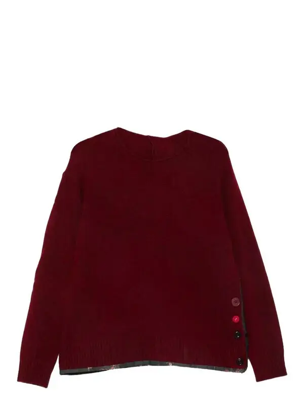 Undercover Button-detail Crew Neck Sweater - Red