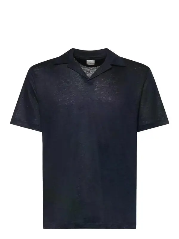 Eleventy Revere-collar T-shirt - Blue