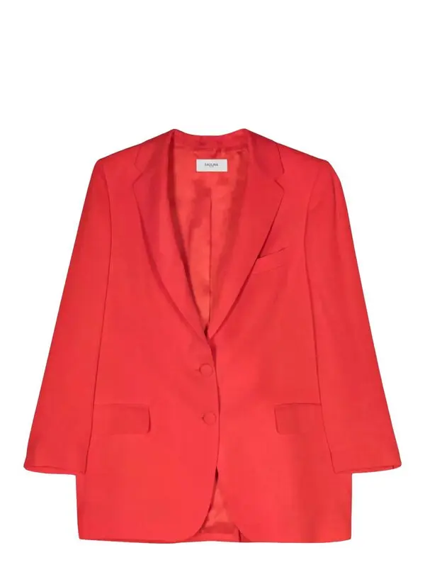 SAULINA Antonia Single-breasted Blazer - Red