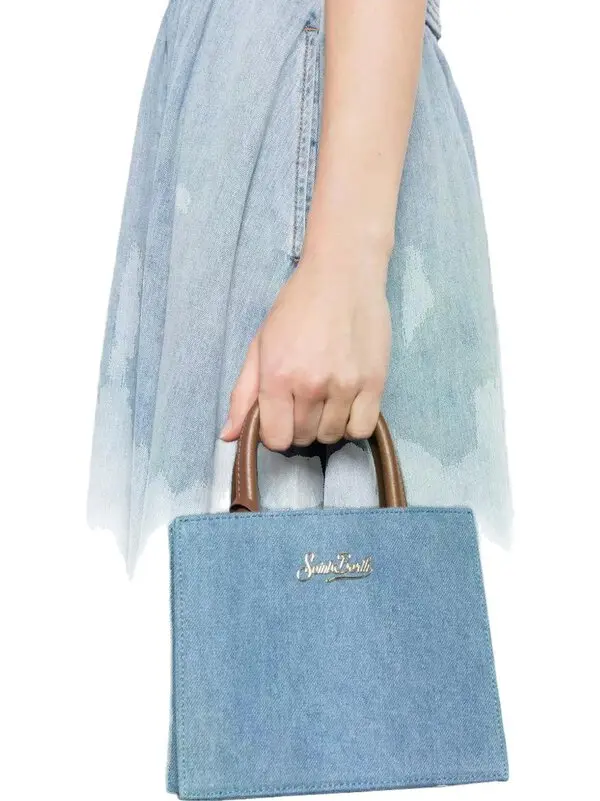 MC2 SAINT BARTH Mini Logo-plaque Tote - Blue