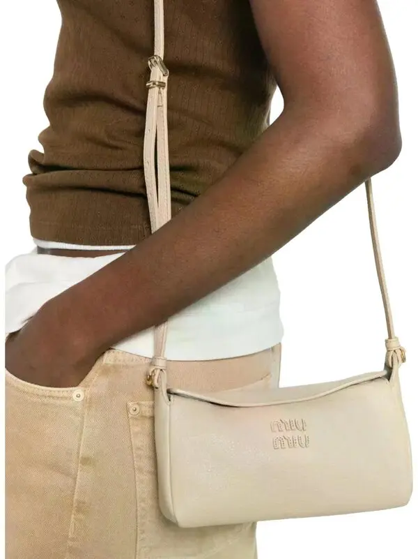 Miu Miu Leather Cross Body Bag - Neutrals