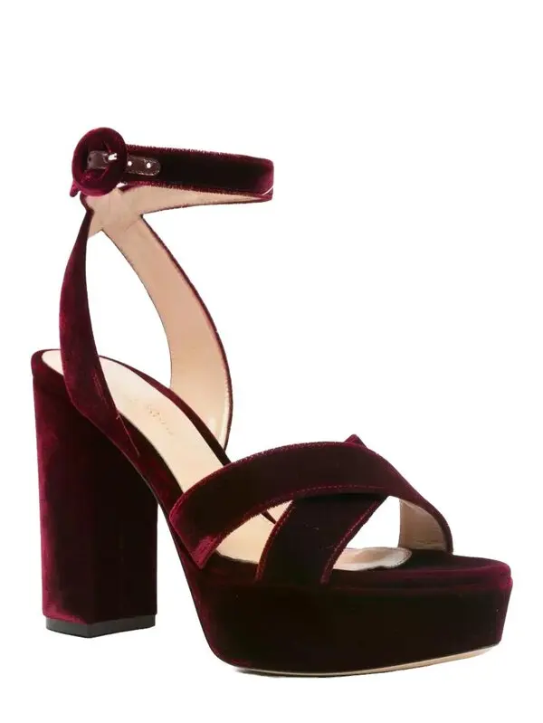 GIANVITO ROSSI Criss-cross Strap Platform Heeled Sandals - Red