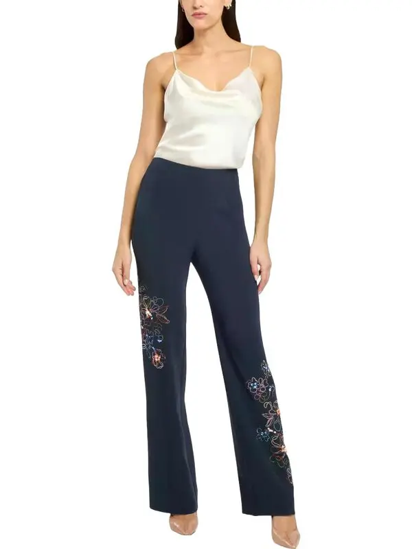 Cinq À Sept Kingsley Blooming Linework Trousers - Blue