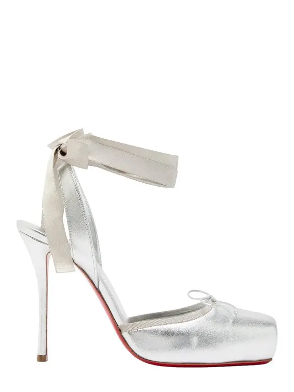 CHRISTIAN LOUBOUTIN Cassia 100 Metallic Nappa Pumps - Silver