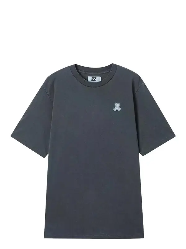 Izzue Teddy-bear-embroidered Crew-neck T-shirt - Grey