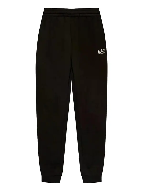 EA7 Logo-print Jersey Track Pants - Black
