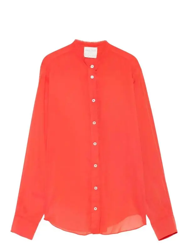 FORTE_FORTE Band Collar Shirt - Red