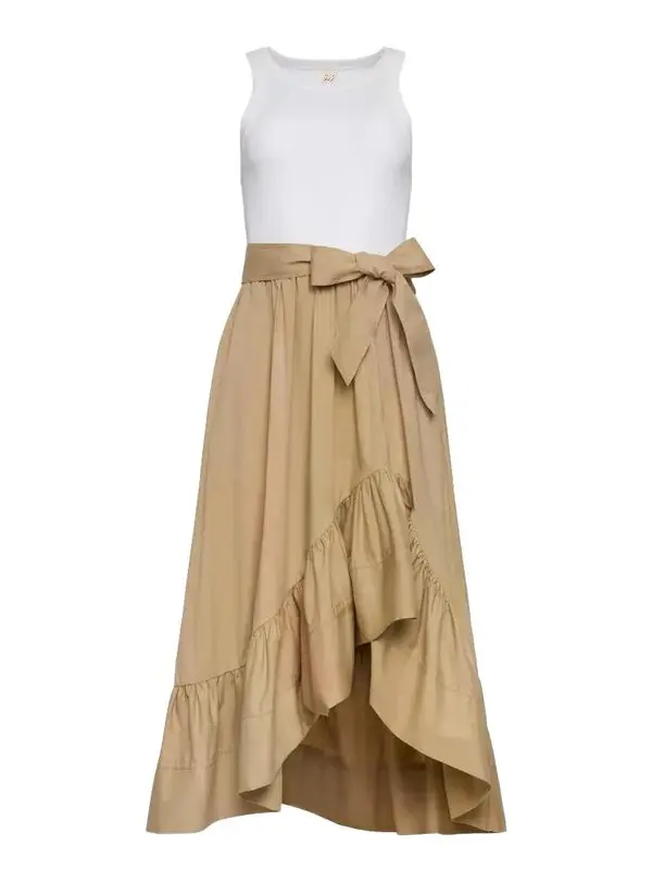 Cinq À Sept Zayla Ruffled Tie-waist Midi Dress - Neutrals