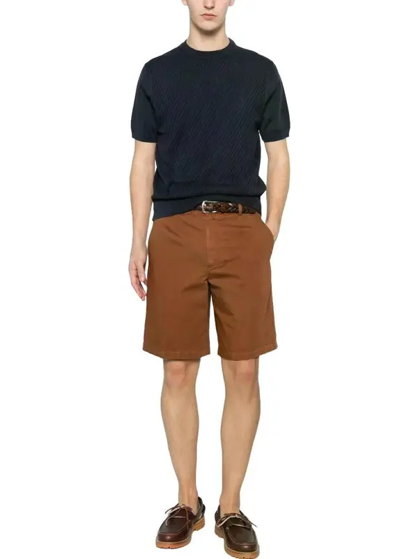 Canali Textured Short-sleeve T-shirt - Blue