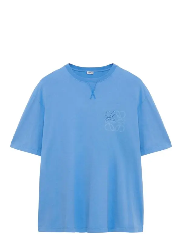 Loewe Cotton-blend Anagram T-shirt - Blue