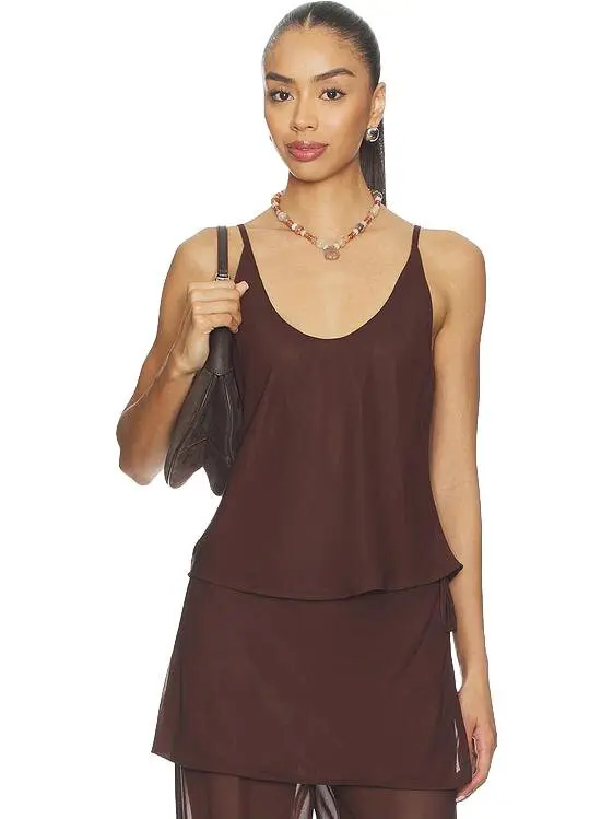 MADISON THE LABEL Anastasia Tank - Chocolate